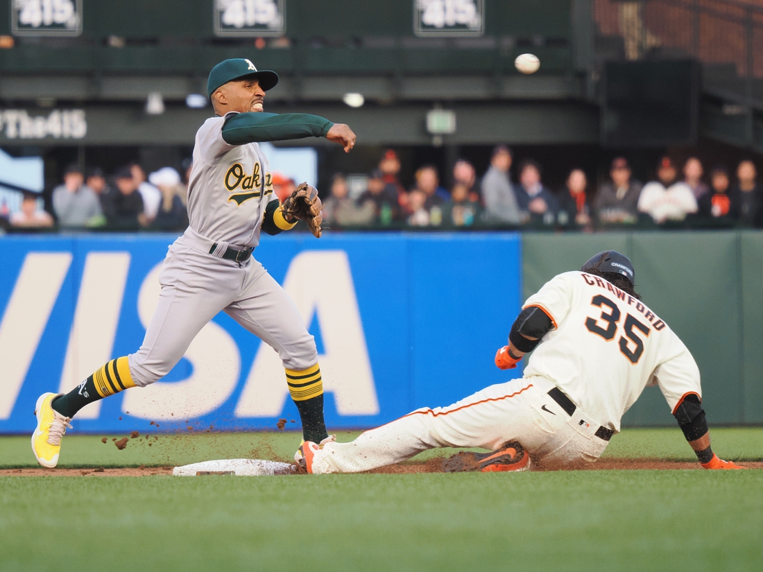 MLB: Six pitchers make early run stand up as A's edge Giants