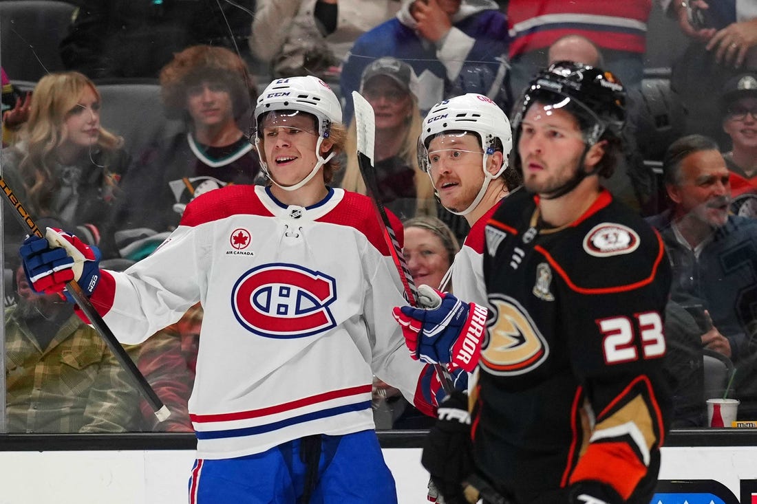 NHL: Alex Newhook nets pair as Canadiens edge Ducks